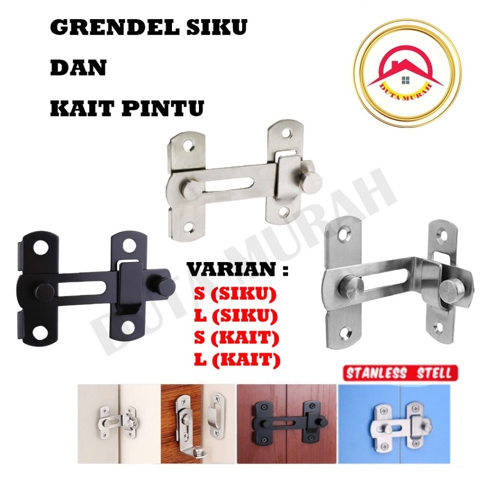 Jual Terkini Grendel Slot Pintu S Kecil L Besar Siku dan Kait geser ...