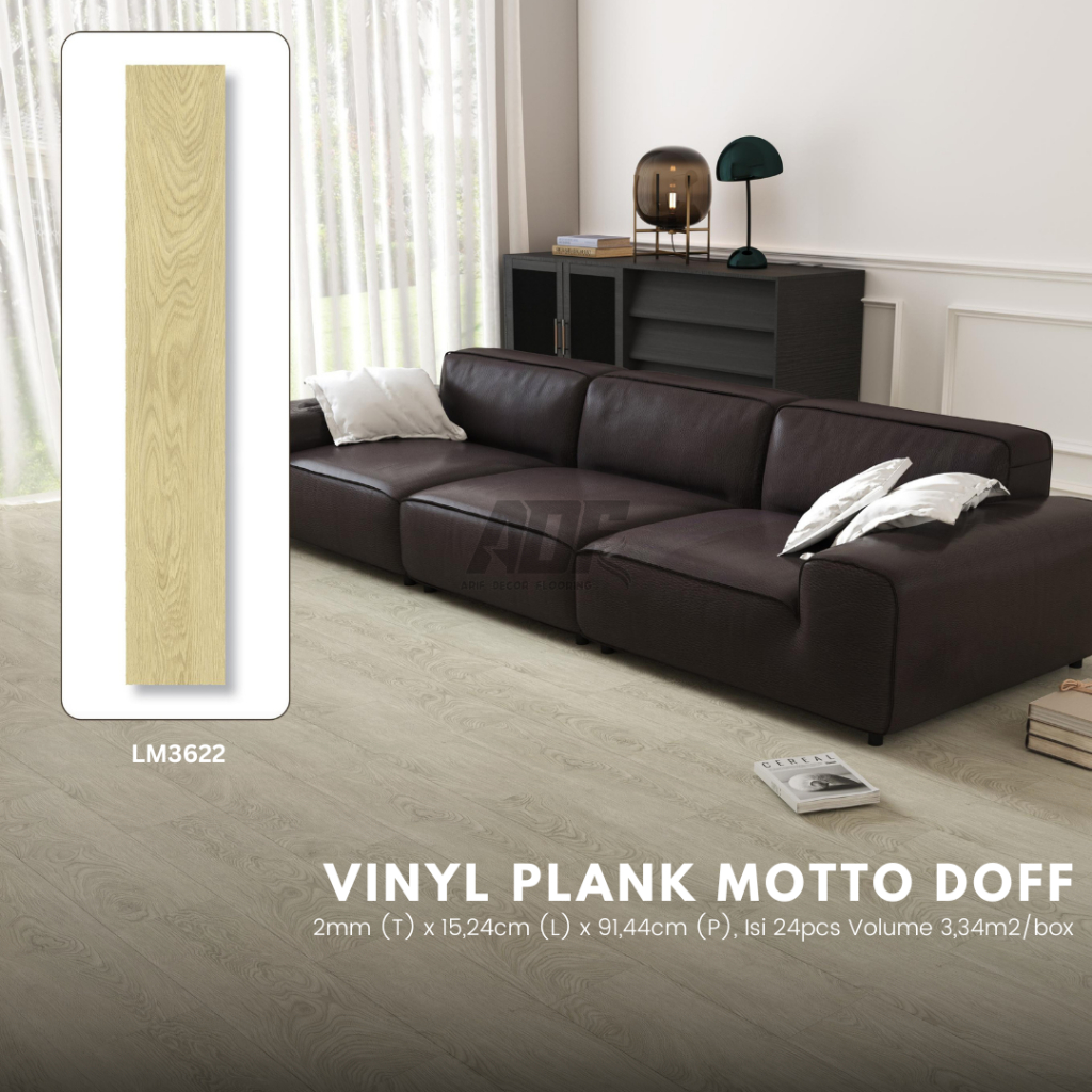 Jual Lantai vinyl plank tebal 2mm MOTTO motif kayu / wood doff murah - vinyl korea | Shopee ...