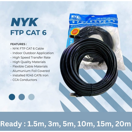 Jual ITSTORE Cable LAN NYK Cat6a FTP Shield Ethernet 1.5M / 3M / 5M / 10M / 15M / 20M - Kabel ...