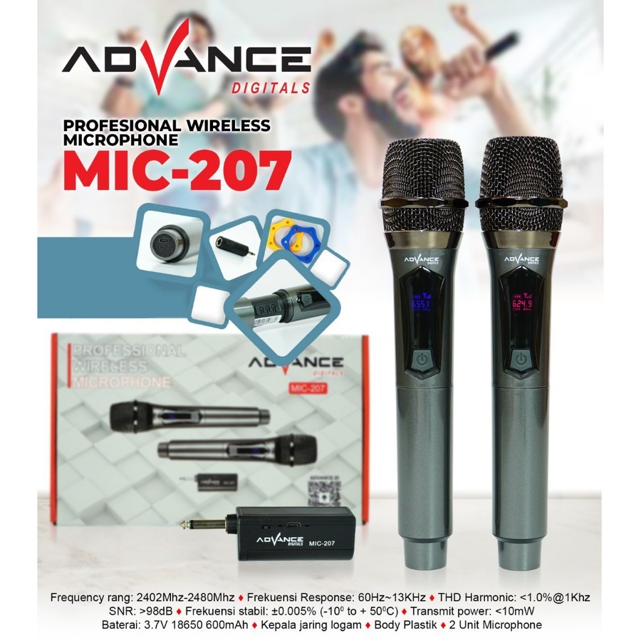 Jual Advance Mic Wireless MIC 207 MIC207/ Mic Double Wireless Advance ...