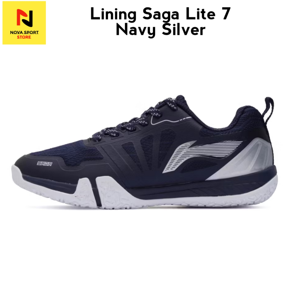 Jual Lining Sepatu Badminton Saga Lite 7 Navy Silver | Shopee Indonesia