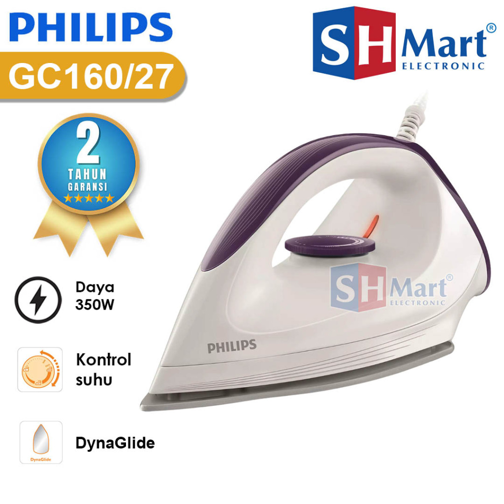 Jual SETRIKA PHILIPS DRY IRON AFFINIA GC160/27 GC160 GARANSI RESMI ...
