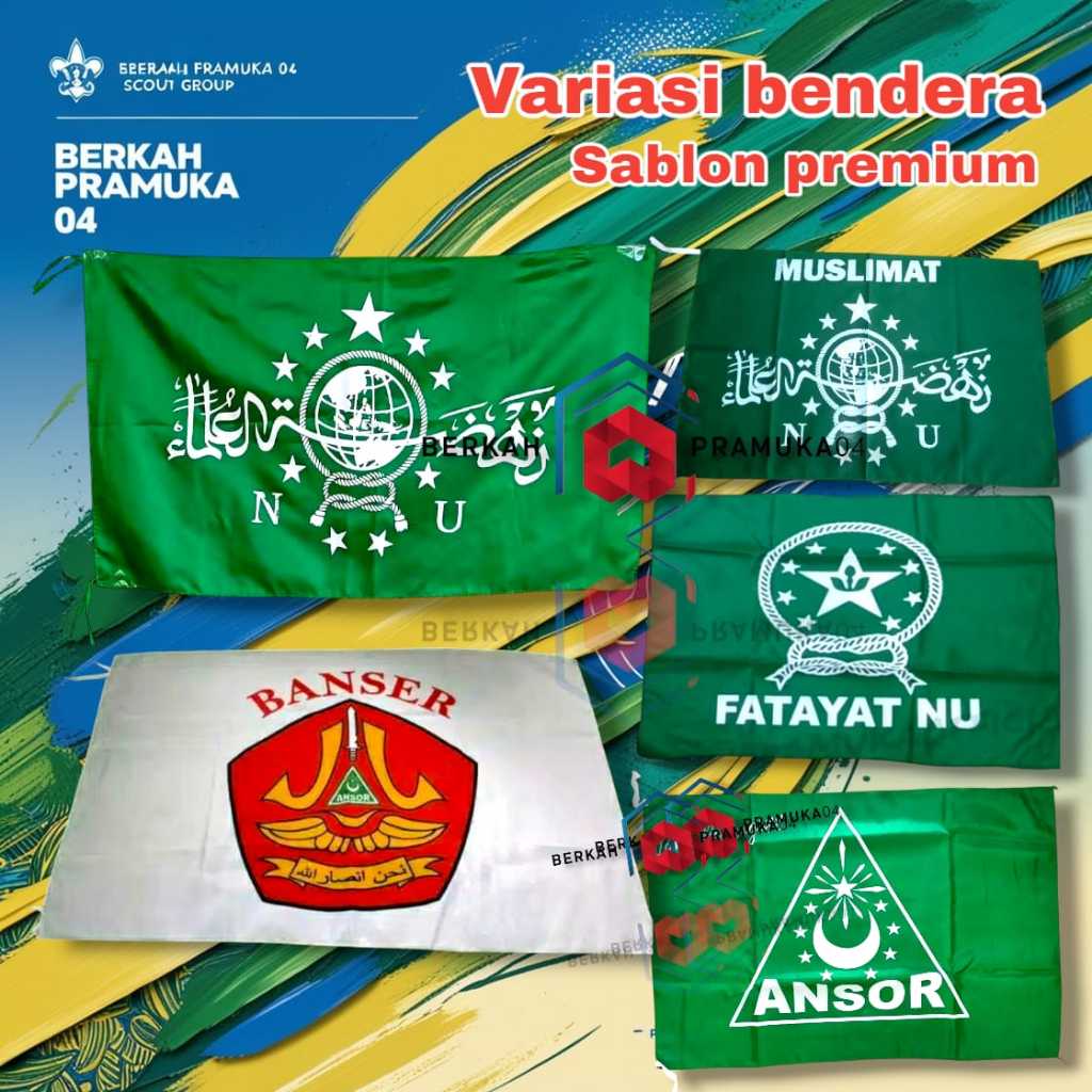 Jual Bendera banser ansor muslimat fatayat muhamadiyah nu ukuran besar ...