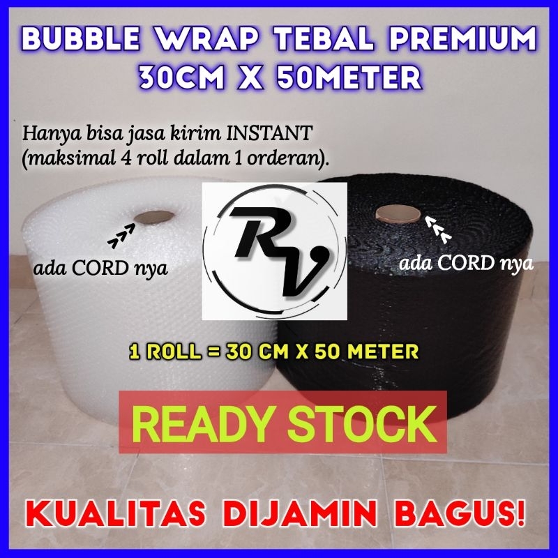 Jual Bubble wrap TEBAL 30cm x 50m / Bubble wrap Roll packing 50m x 30cm | Shopee Indonesia