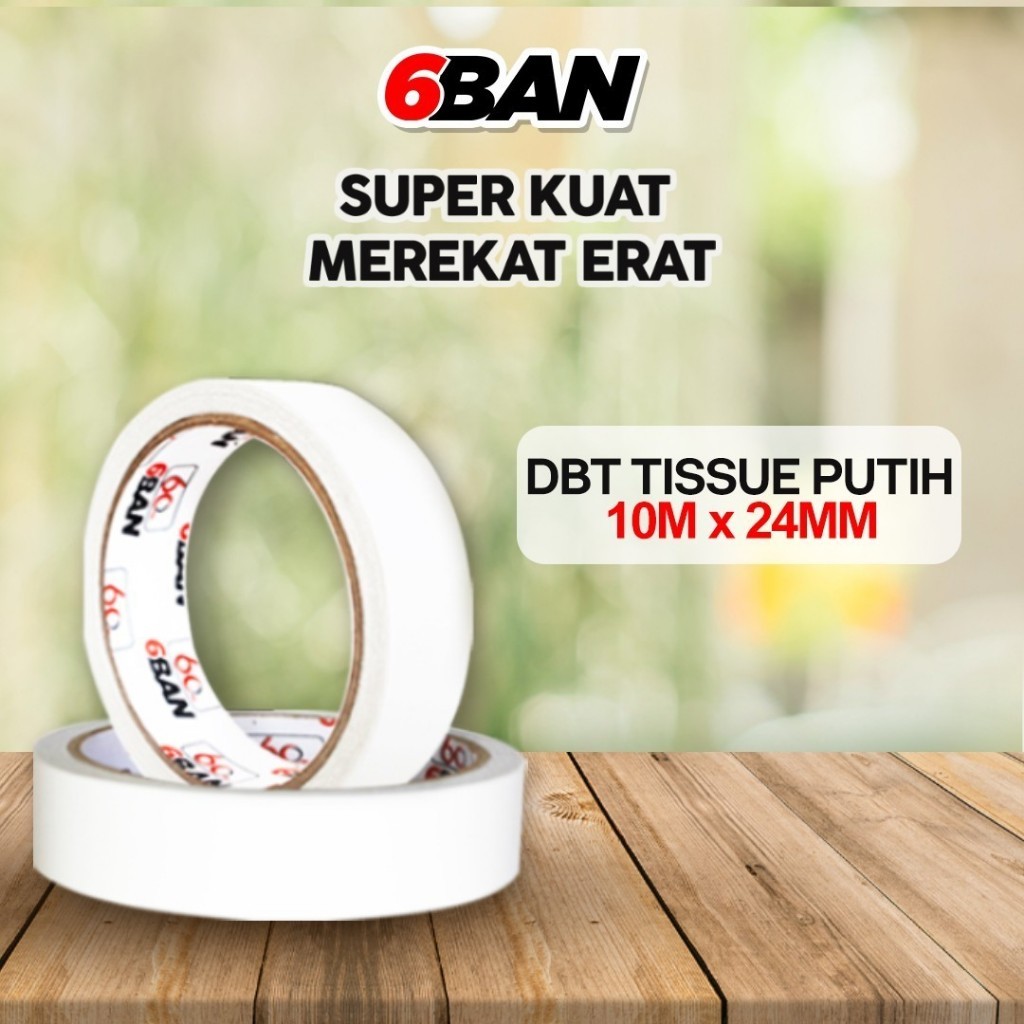 Jual 6BAN DBT Tissue 24 x 10M | Lakban Double Tape 10 Meter Sedang ...