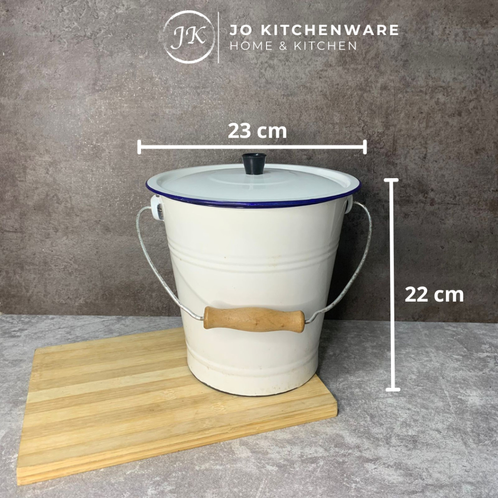 Jual Timba + Tutup Enamel Super Tebal serbaguna 20CM 22CM 28CM | Shopee ...