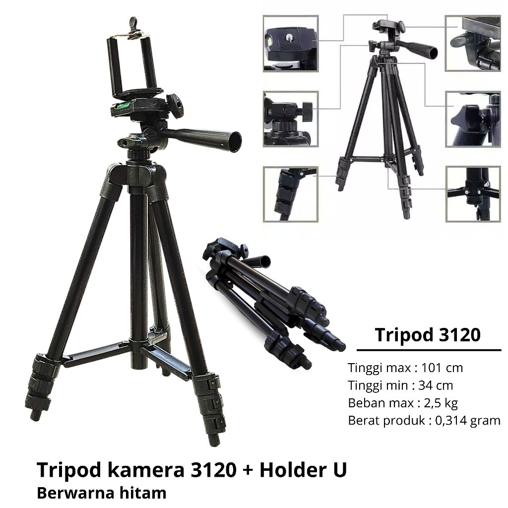 Jual Tripod 3120 - Tripod Kamera Universal + Free Holder U dan Tas ...