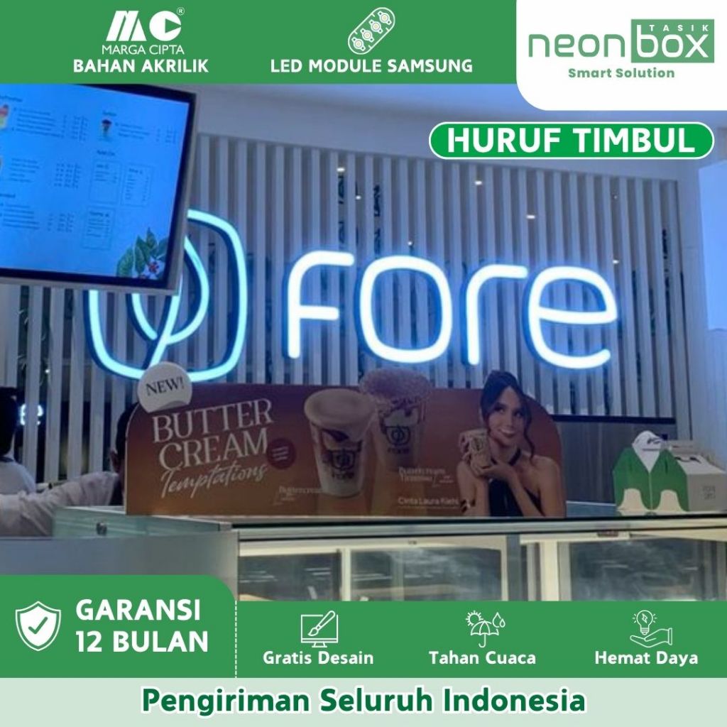 Jual Huruf Timbul Akrilik Led Lampu Menyala 3D Letter Timbul 100% ...