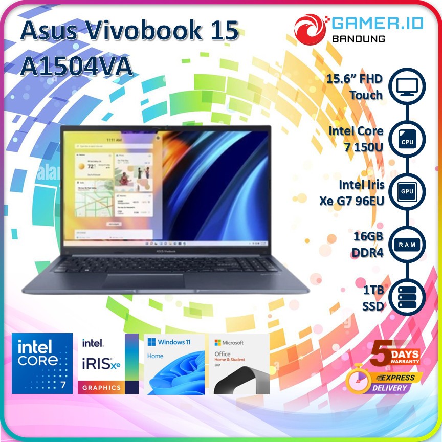 Jual ASUS VIVOBOOK 15 A1504VA CORE 7 150U 16GB 1TB 15.6" FHD TOUCH IPS ...