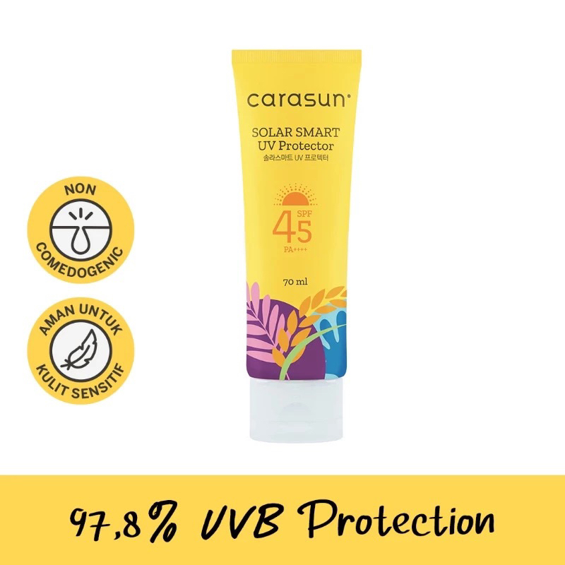 Jual Carasun Solar Smart UV Protector SPF 45 PA++++ Sunscreen, Size - 70ml | Shopee Indonesia