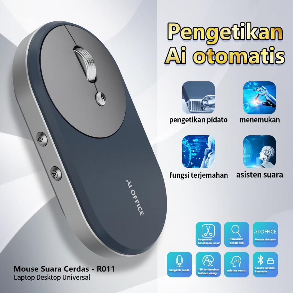 Jual RULINK R011 Mouse AI Cerdas Pengenal Suara Wireless and bluetooth ...