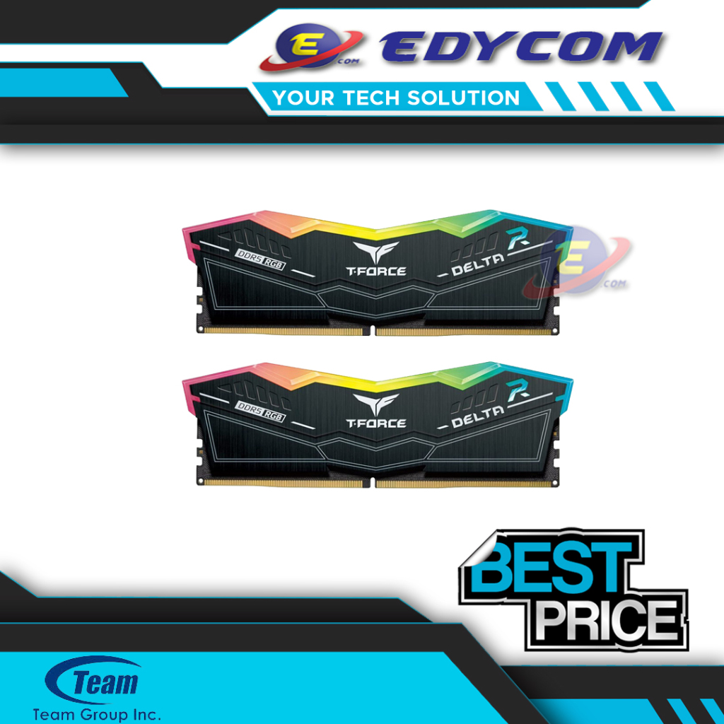 Jual RAM Team T-Force Delta RGB DDR5 32GB (2X16GB) 6000Mhz Black ...