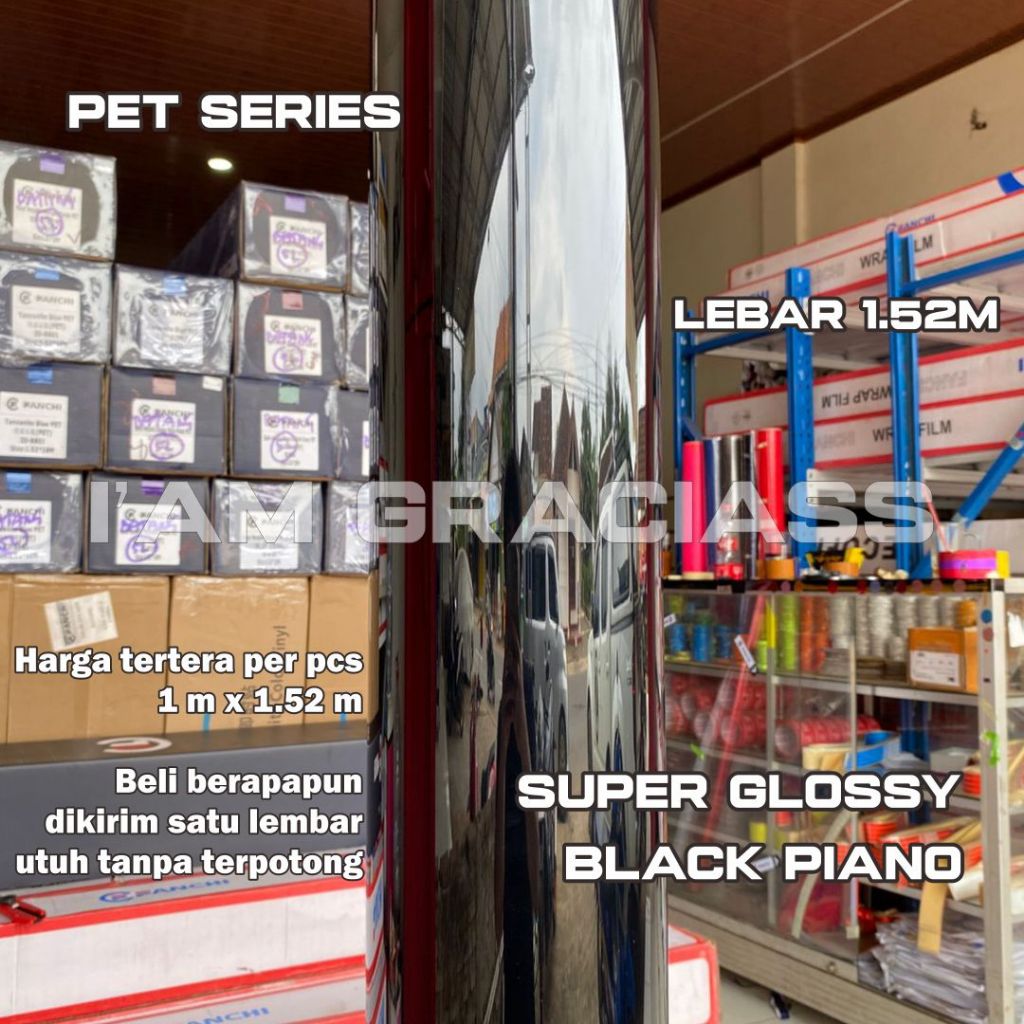 Jual Stiker Skotlet Mobil Super Glossy Black Piano Pet Series Premium ...