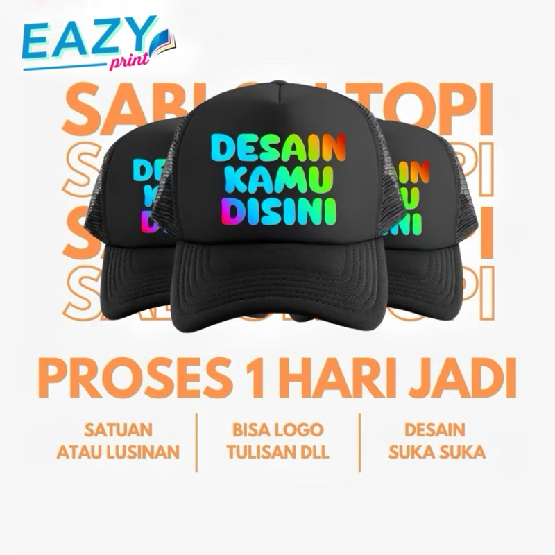 Jual CUSTOM TOPI DESAIN BEBAS SUKA-SUKA GAMBAR LOGO KATA KATA TRUCKER ...