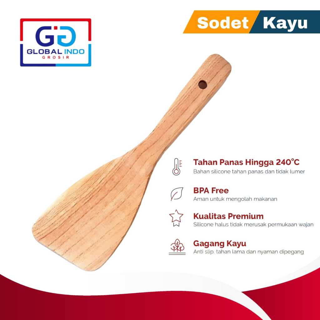 Jual Spatula Kayu 24 Cm Spatula Teflon Sutil KayuTurner Sodet Spatula ...