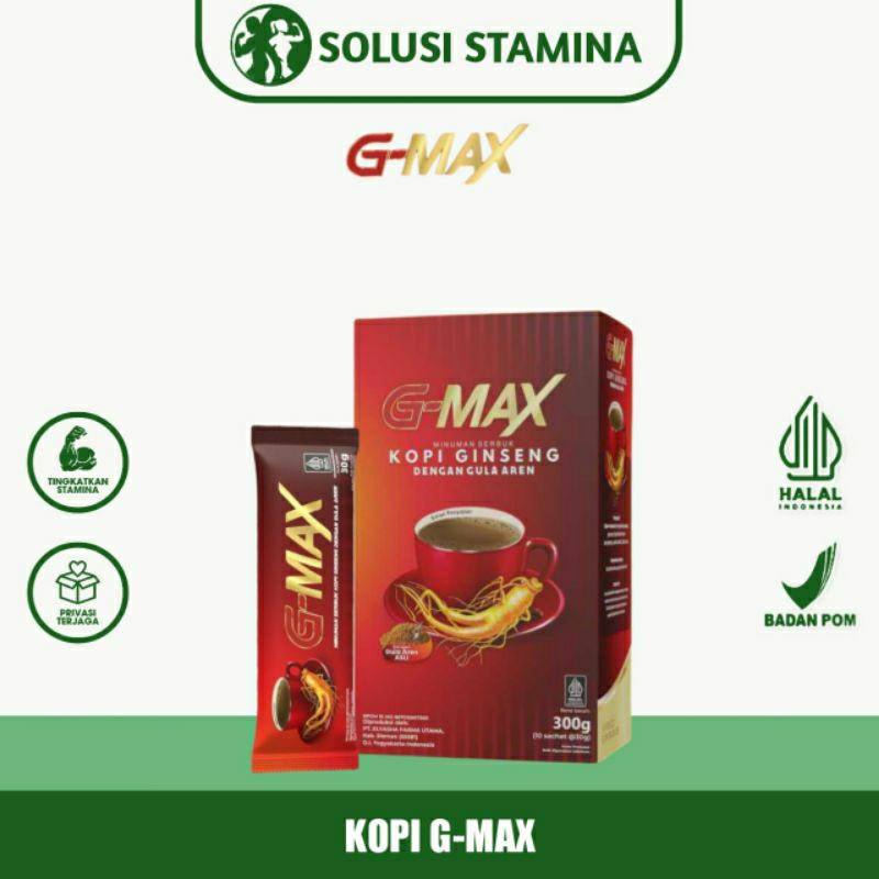 Jual G-MAX Minuman Serbuk Kopi Ginseng Dengan Gula Aren | Kopi G MAX Penambah Stamina Pria - 1 ...