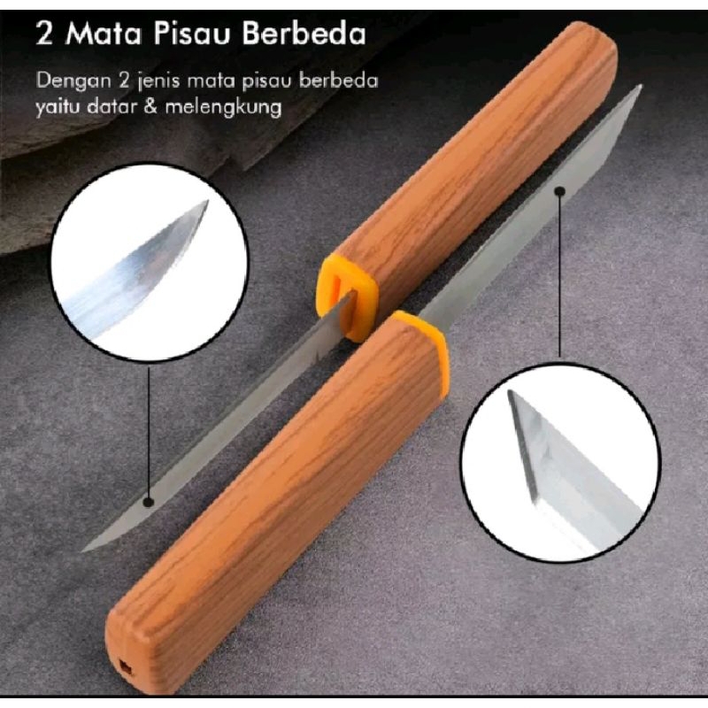 Jual pisau dapur 2 in 1 dengan mata pisau berbeda | Shopee Indonesia