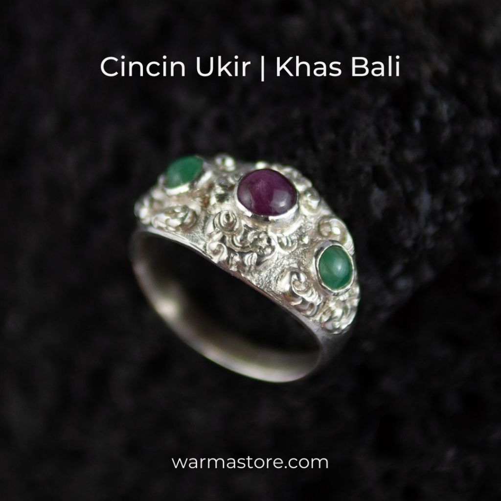 Jual Cincin Perak Batu Alam Rubi Emerald Khas Bali | Shopee Indonesia