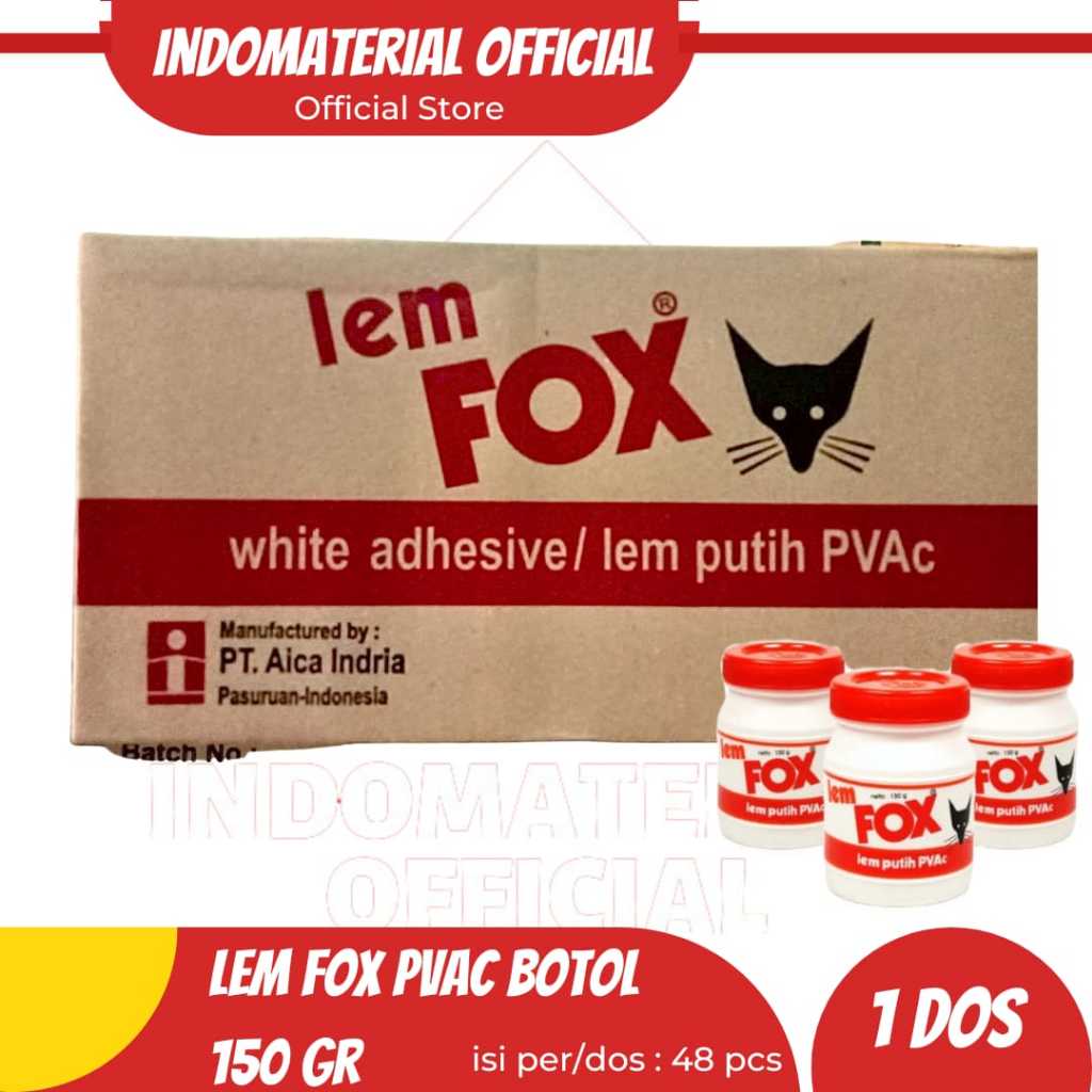 Jual Paket Hemat Lem Fox Botol 150 Gr Harga Grosir 1 Dos/48 Pcs ...