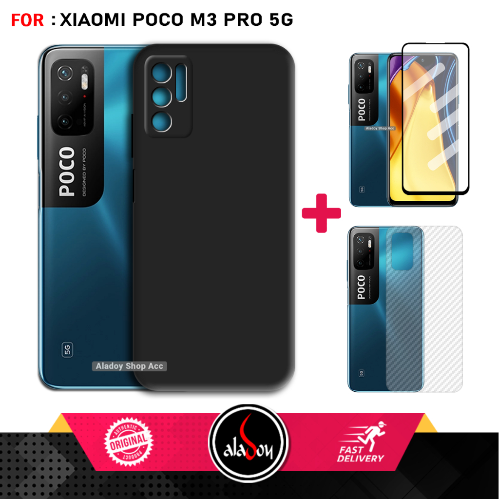 Jual Soft Case Poco M3 Pro 5G Casing Silicone Free Tempered Glass dan ...