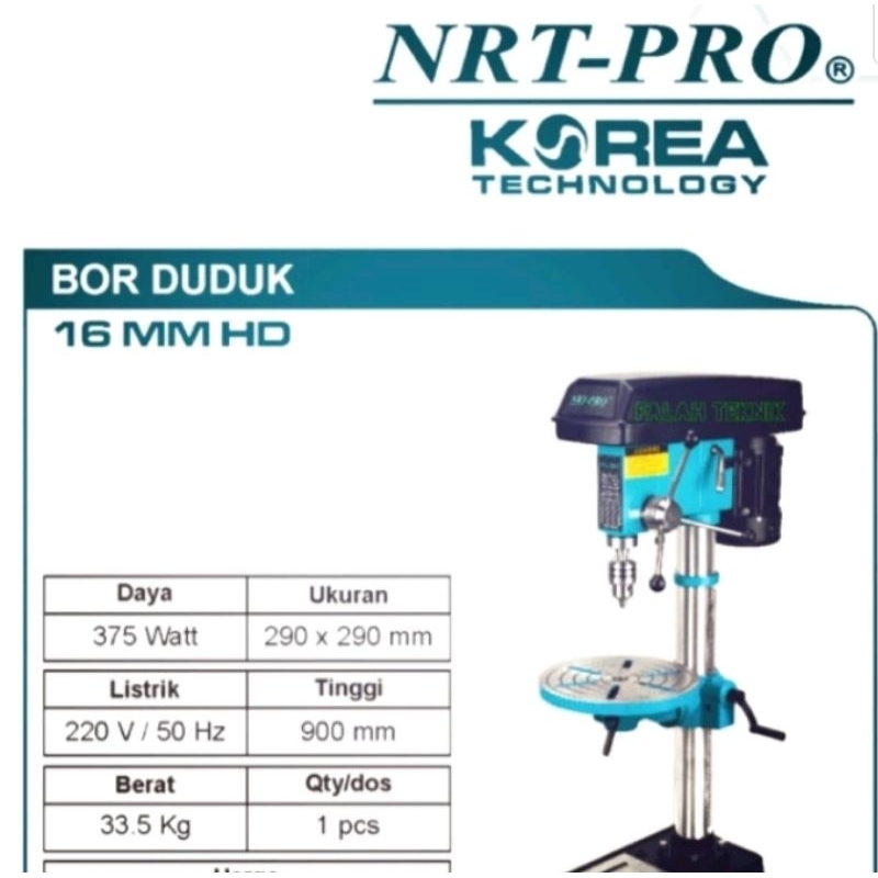 Jual Mesin Bor Duduk 16mm NRT PRO Bench Drill TECHNOLOGY KOREA | Shopee ...