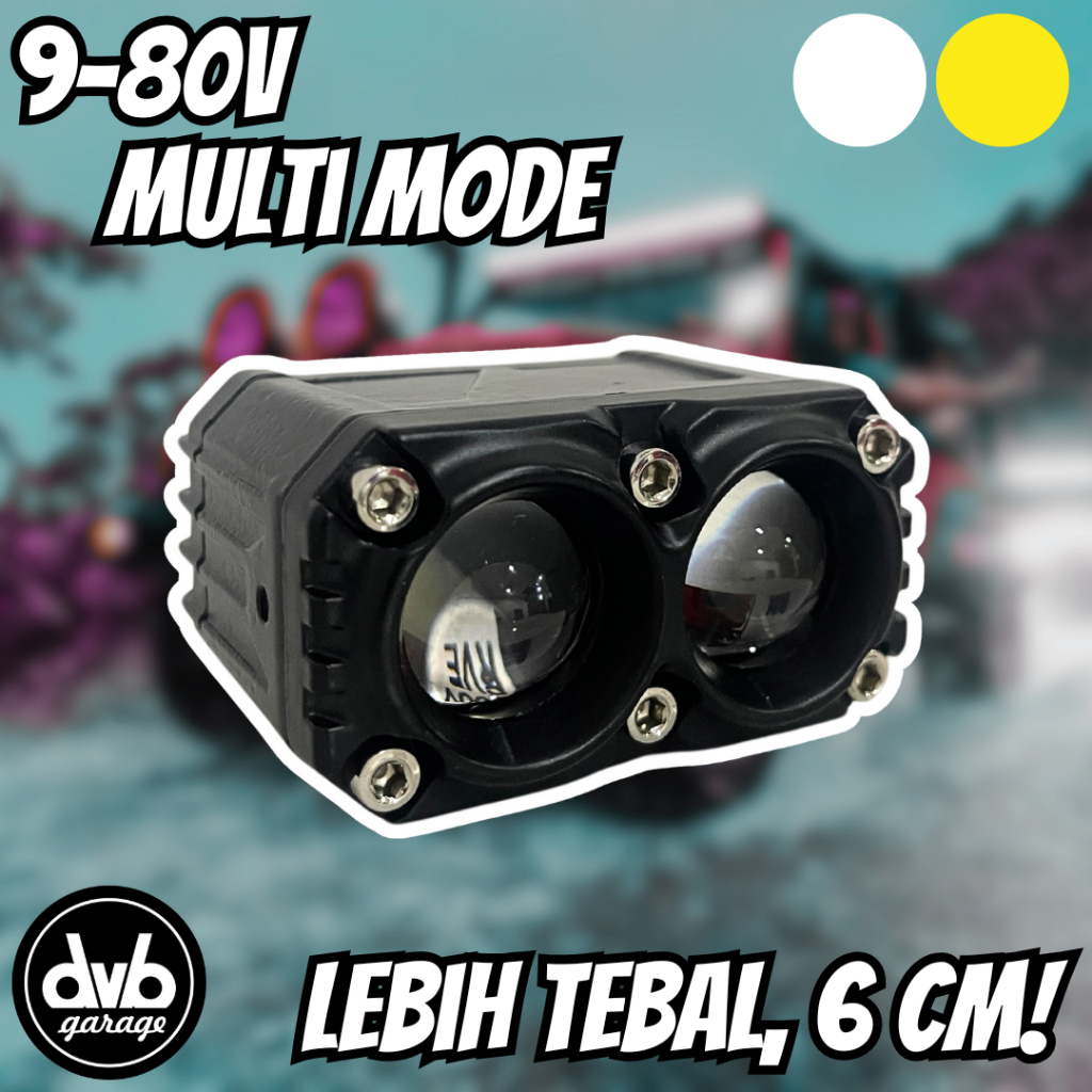 Jual LAMPU TEMBAK LED SQL TEBAL HI-LOW FLASH PUTIH KUNING KABUT FOGLAMP ...