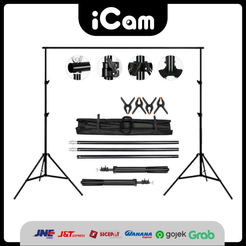 Jual Background stand 1,9 x 3 meter, Brecket Stand 3m Backdrop Foto ...