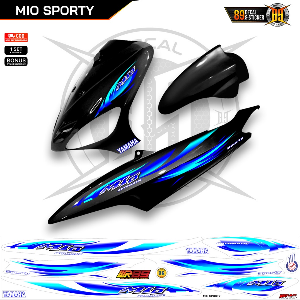 Jual Striping Mio Sporty&Smile Variasi Sticker Garis New Bahan Bening Sticker Transparan ...