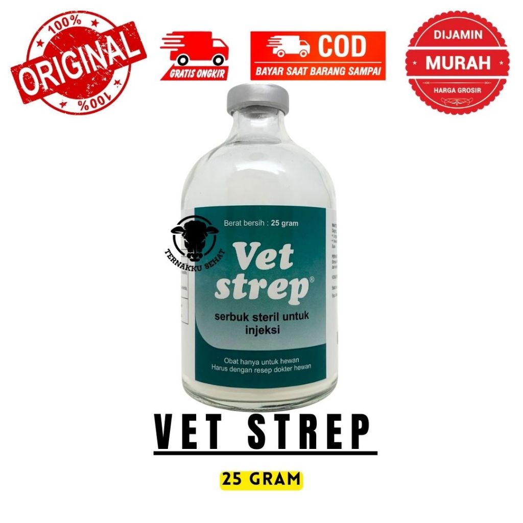 Jual VET STREP 25 gr VETSTREP - Mengobati Hewan Mastitis Crd Pernafasan ...