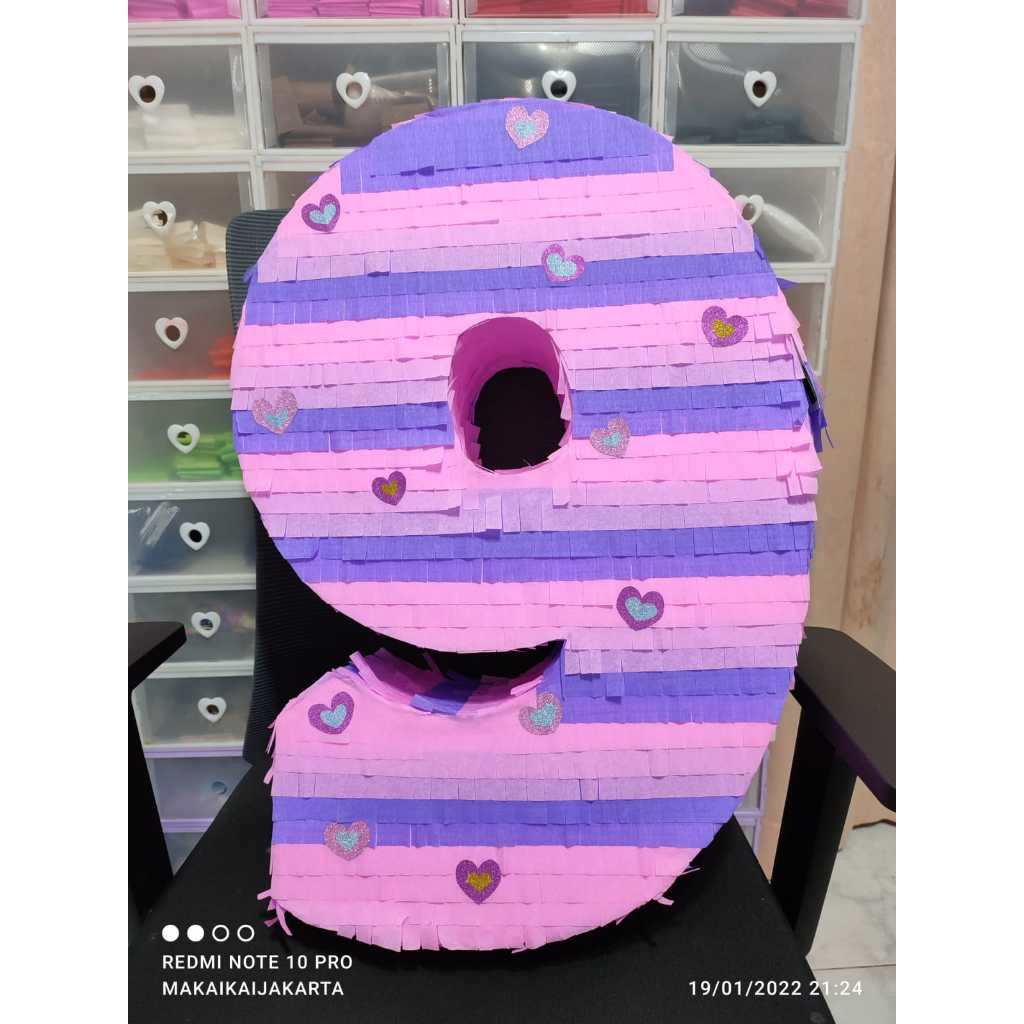 Jual Pinata angka full kertas krep angka 2 3 4 5 6 7 8 9 bisa custom ...