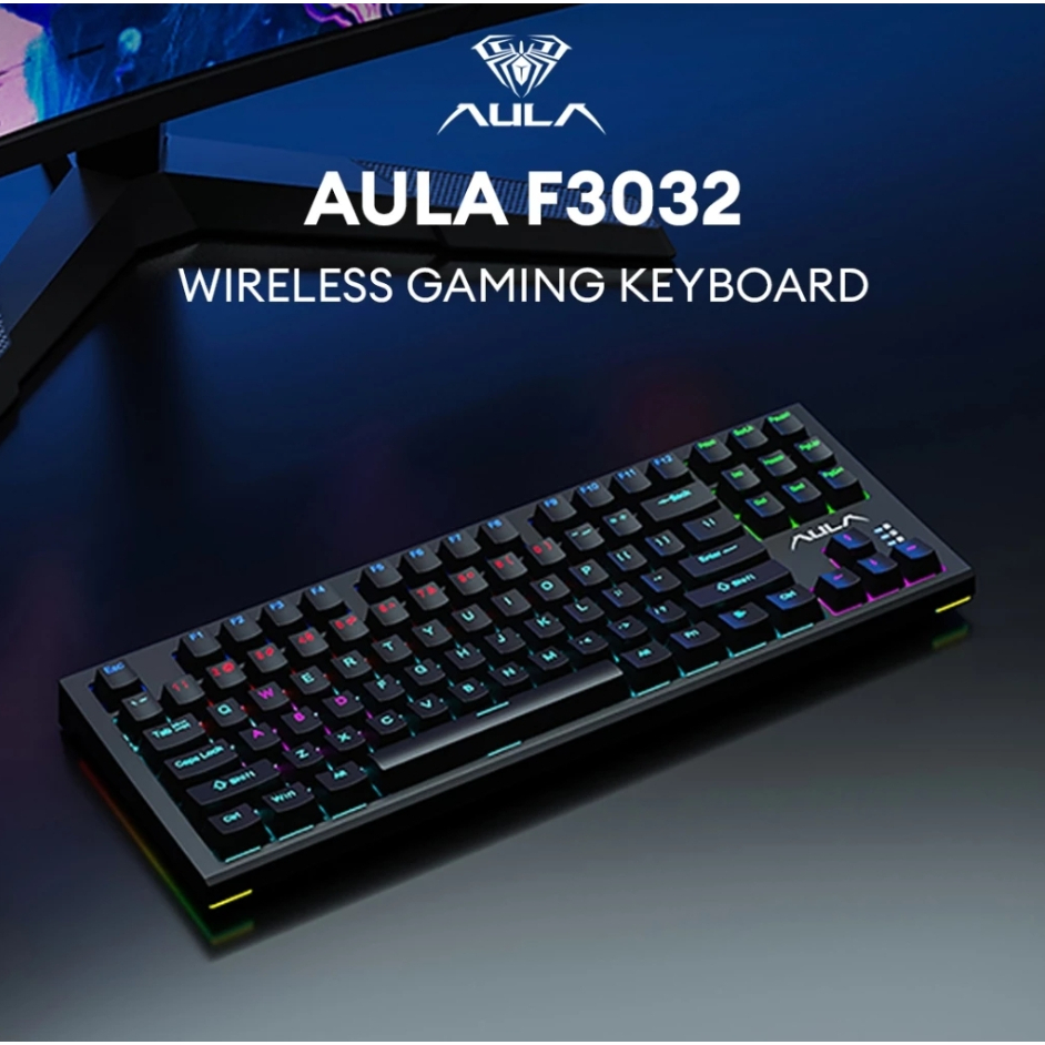 Jual AULA Keyboard Mechanical Gaming Ergonomic F3032 Colorful LED Back ...