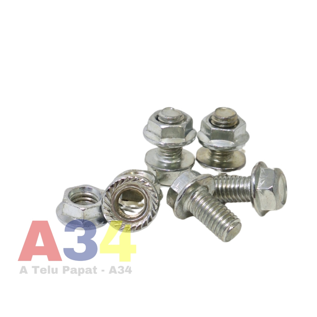 Jual BAUT MUR SET 12mm ( 12 x15 ) Baut Hex Siku Rak Lubang 60 PCS ...