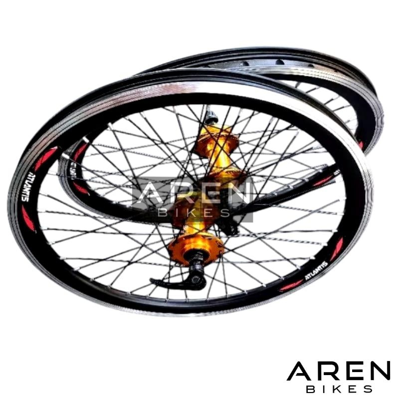 Jual WHEELSET SEPEDA 20 INCH ATLANTIS OXO 3CM DOUBLE WALL LUBANG 36 ...