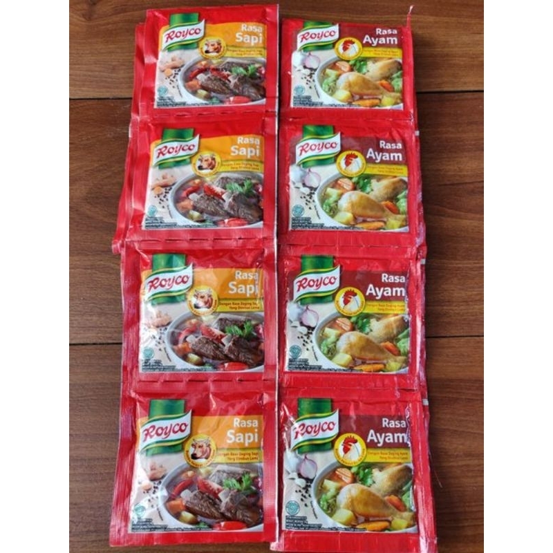 Jual Bumbu Penyedap Rasa Royco Rasa Ayam & Rasa Sapi 9 gr harga satuan ...
