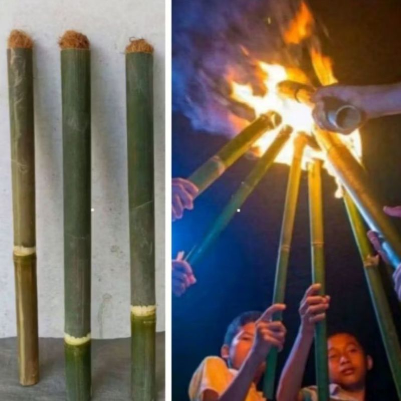 Jual Obor Bambu + Sumbu Siap Pakai Panjang 50cm | Shopee Indonesia