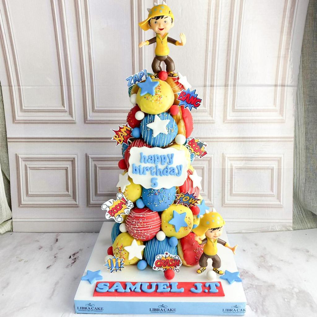 Jual Donat/Donat ulang tahun/Donat ultah tower Tema Boboiboy/Donat ...