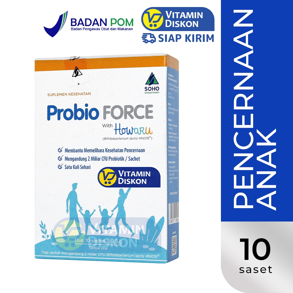 Jual PROBIO FORCE WITH HOWARU 1 BOX @ 10 SACHET | Probiotik Suplemen ...