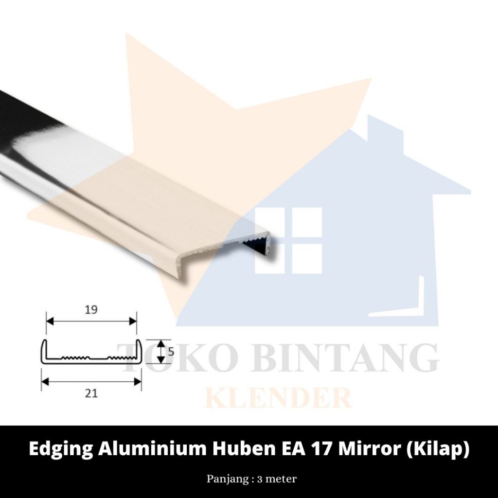 Jual Edging Aluminium Huben EA 17 Mirror (Kilap) | Shopee Indonesia