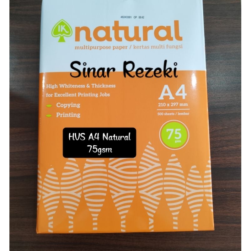 Jual A4!!1 rim = 500 lembar!!75gsm!! Kertas HVS Natural A4/kertas fotokopi/kertas fotocopy/HVS ...