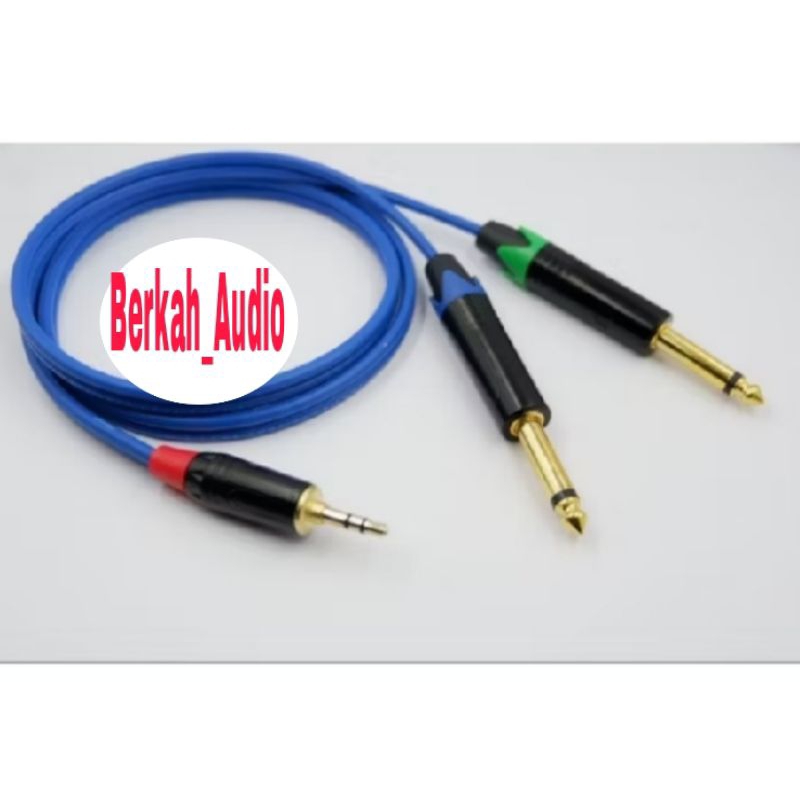 Jual Kabel Jack audio aux/mini stereo 3.5mm to 2 akai mono kualitas premium kabel kitani ...