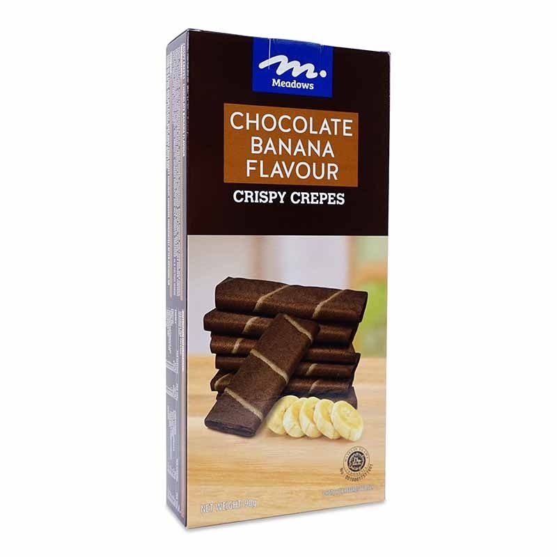 Jual Meadows Chocolate Banana Flavour Crispy Crepes, biskuit, wafer ...