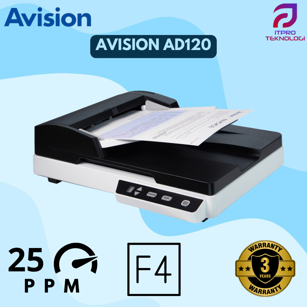 Jual AVISION SCANNER AD120, Scanning Speed 25 ppm (A4, 300 dpi, Color ...