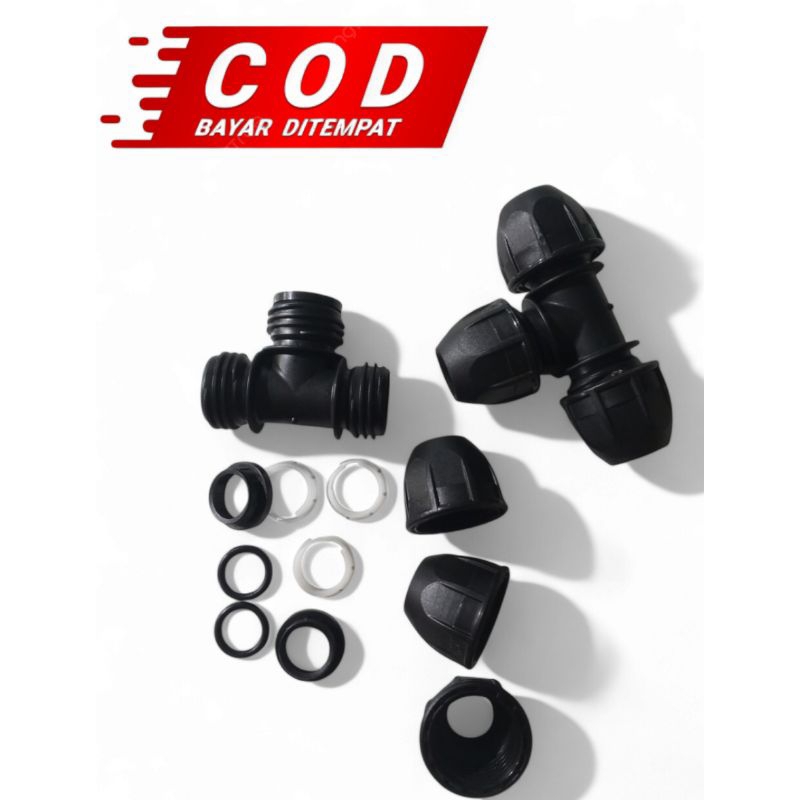 Jual sambungan pipa HDPE EQUAL TEE ukuran 20mm atau 1/2 inch | Shopee Indonesia