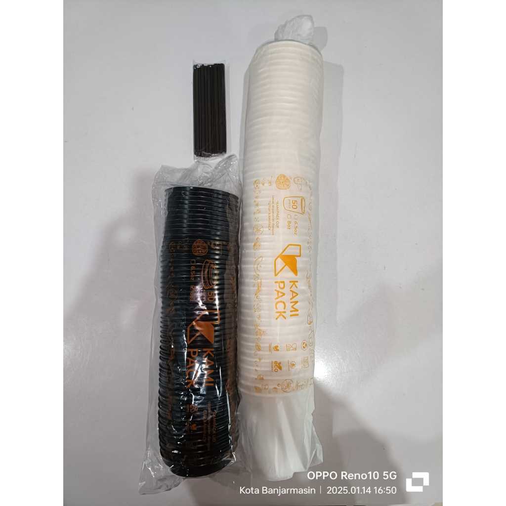 Jual KAMI PACK PAPER CUP POLOS 8 OZ (50 PCS) | Shopee Indonesia