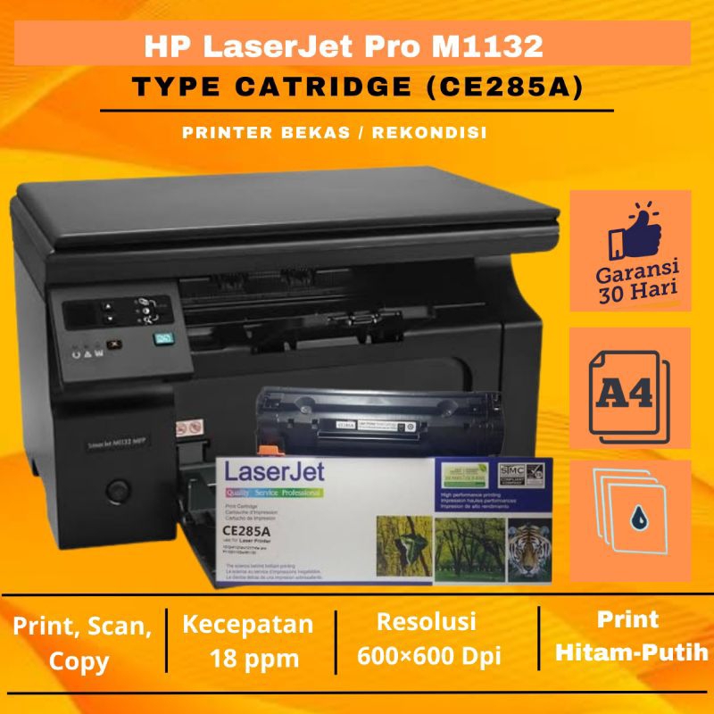 Jual Printer fotocopy scanner HP laserjet m1132 mfp scond mulus siap ...