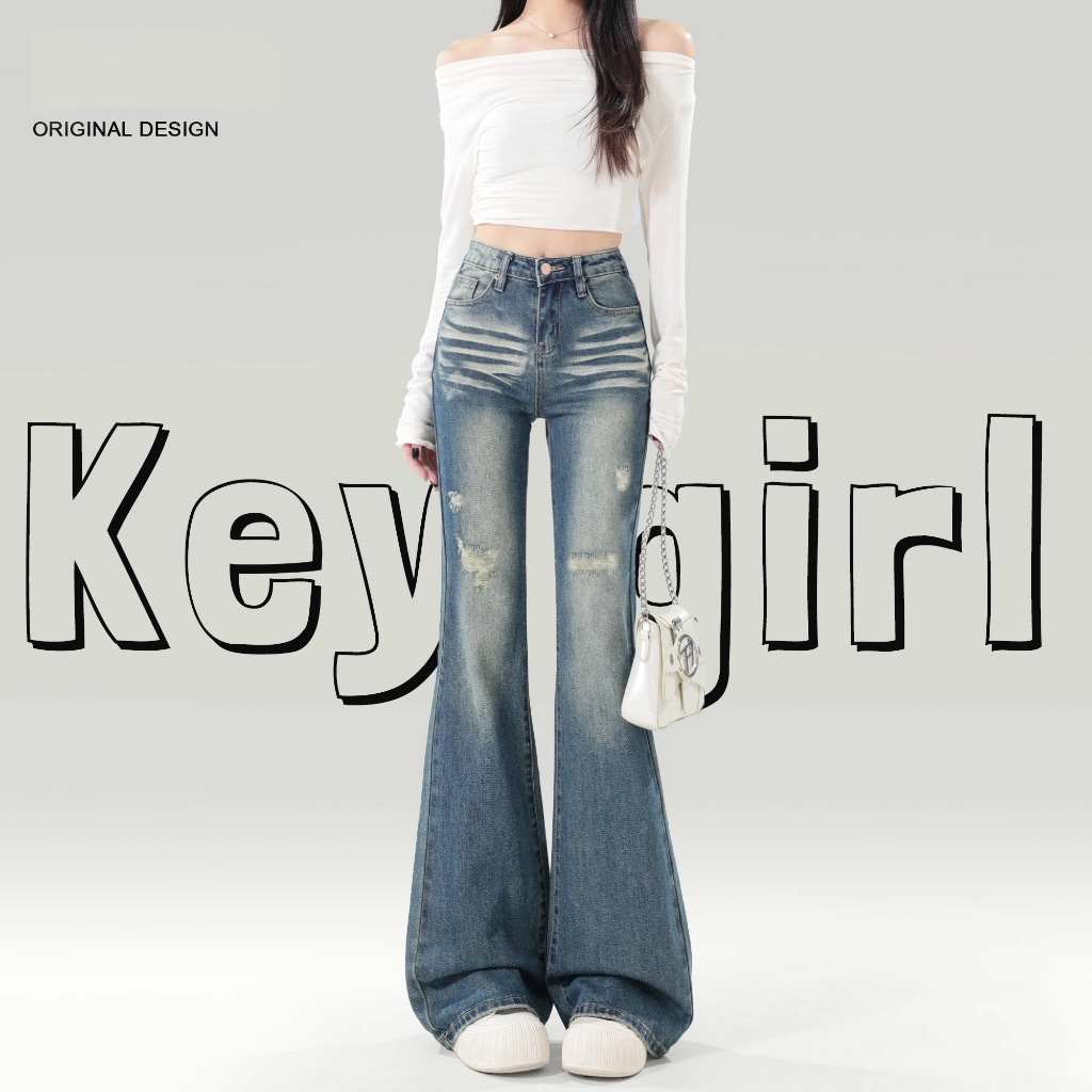 Jual Keygirl CUTBRAY JEANS HIGHWAIST KOREAN STYLE LOOSE PANTS PREMIUM ...