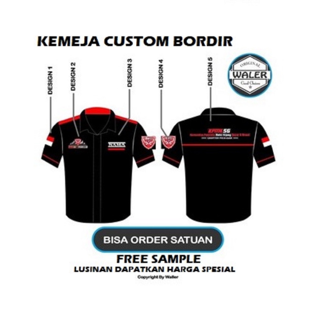 Jual Kemeja Bordir Custom bisa Satuan Komunitas PDL PDH Workshirt Seragam kerja sefty wearpack ...