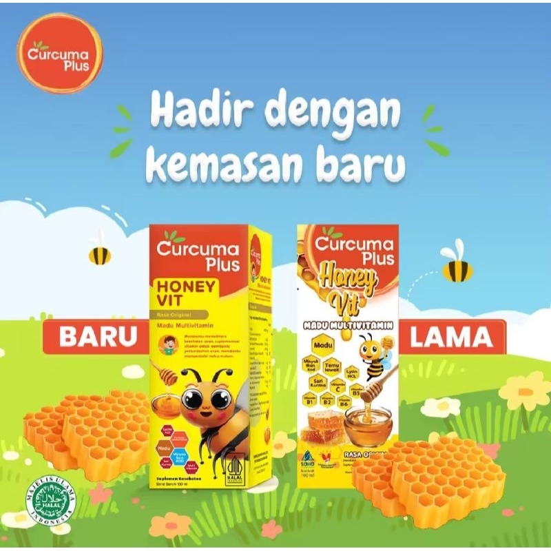 Jual [ Promo ] Curcuma Plus Honey Vit Madu Multivitamin 100ml | Shopee ...