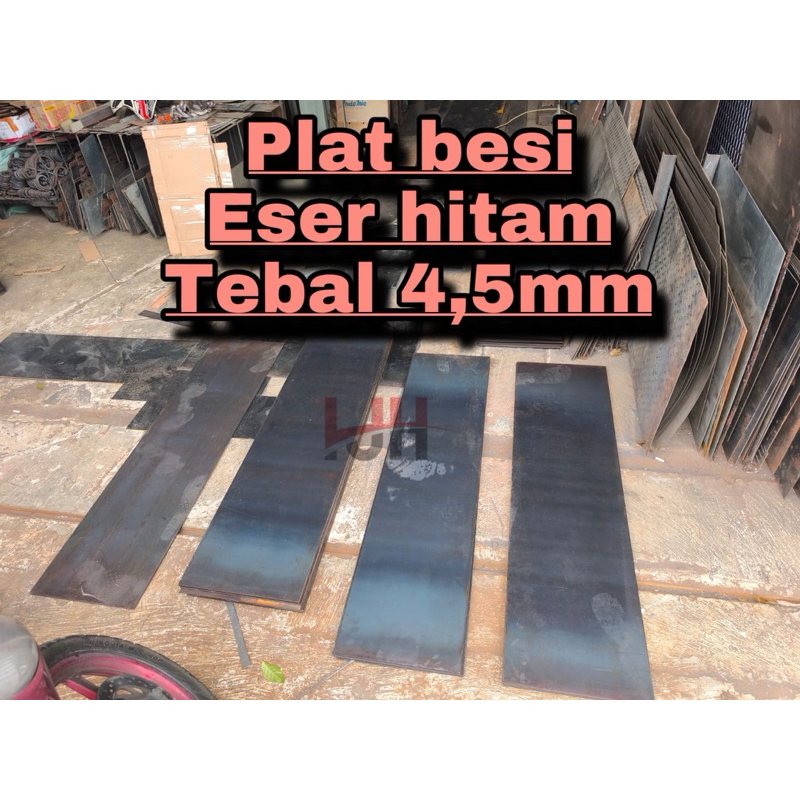 Jual Plat besi tebal 4,5mm , plate eser hitam polos. ukuran mulai 15x60cm | Shopee Indonesia