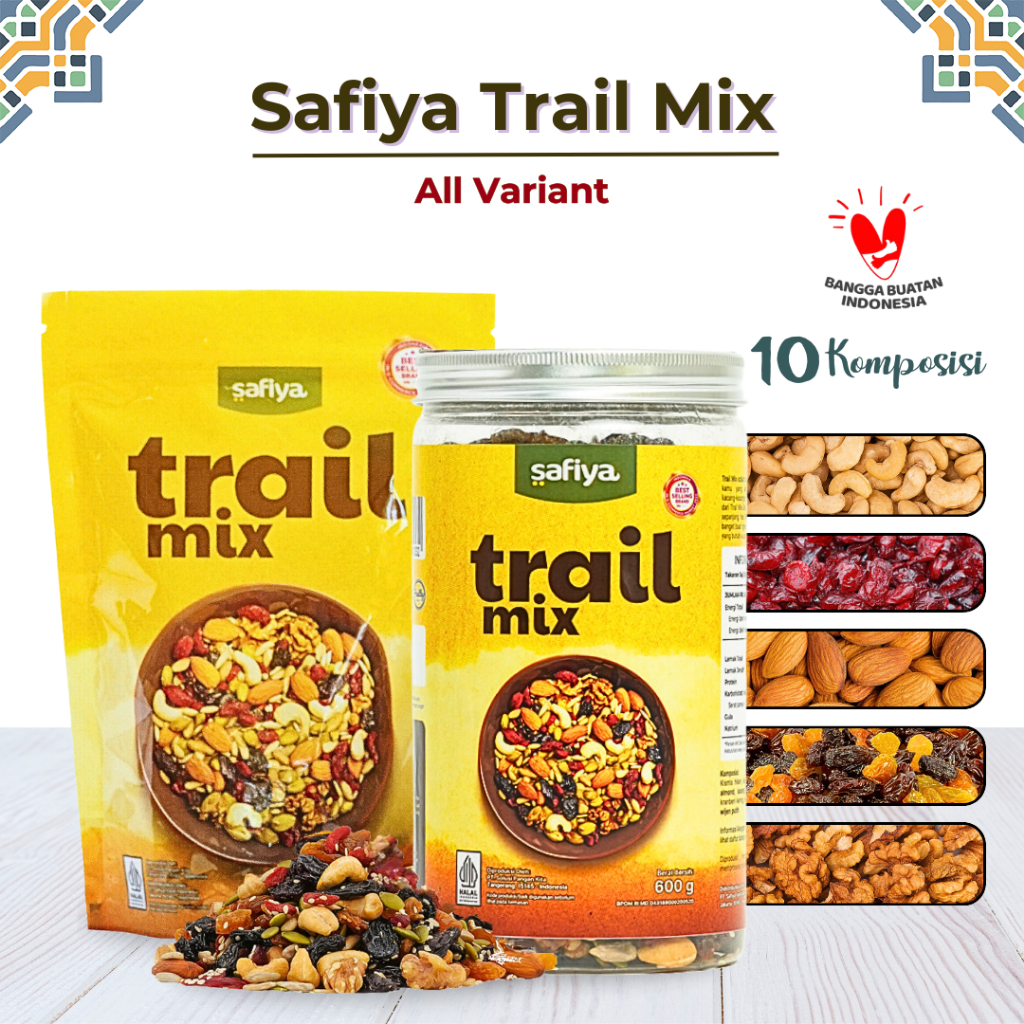 Jual Trail Mix Safiya 600 Gram | Isi Lengkap Kacang Biji Bijian Buah ...